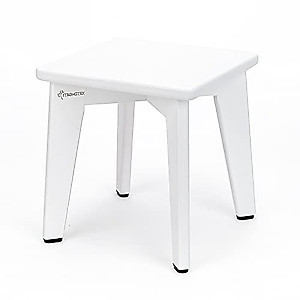 StrongTek Bamboo Step Stool for Kids and Adults, Eco-Friendly, Sturdy and Versatile Short Foot Stool for Bathroom, Kitchen, Bedroom, Compact 10-inch Small Wood Stool, Plant Stand (White)