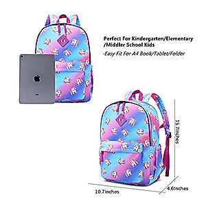 KK CRAFTS Kids Basic Travel Backpack For School Boys Girls Whole Size Water Resistant Bookbag(Unicorn)