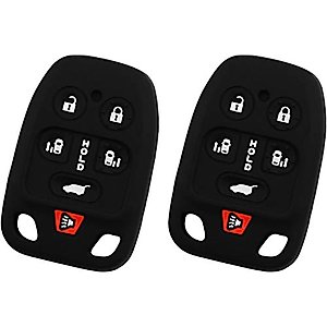 KeyGuardz Keyless Remote Car Key Fob Outer Shell Cover Soft Rubber Case 6 Button for Honda Odyssey N5F-A04TAA (Pack of 2)
