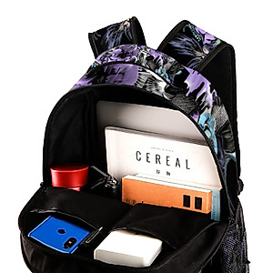 School Backpacks Skull Birds Purple School Bags For Boys Girls Lightweight Travel Rucksack Casual Daypack