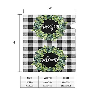 Chayber Mailbox Covers Magnetic Welcome Box Wreath Mailbox Cover Magnetic Buffalo Plaid Garden Yard Home Green Decor for Outdoor Standard Size 21x18 in