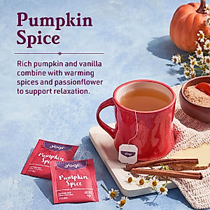 Yogi Tea Pumpkin Spice Tea - 16 Tea Bags per Pack (4 Packs) - Limited Edition Organic Pumpkin Spice Tea Bags - Perfect for the Holidays - Includes Cinnamon Bark, Cardamom Pod, Nutmeg Kernel & More