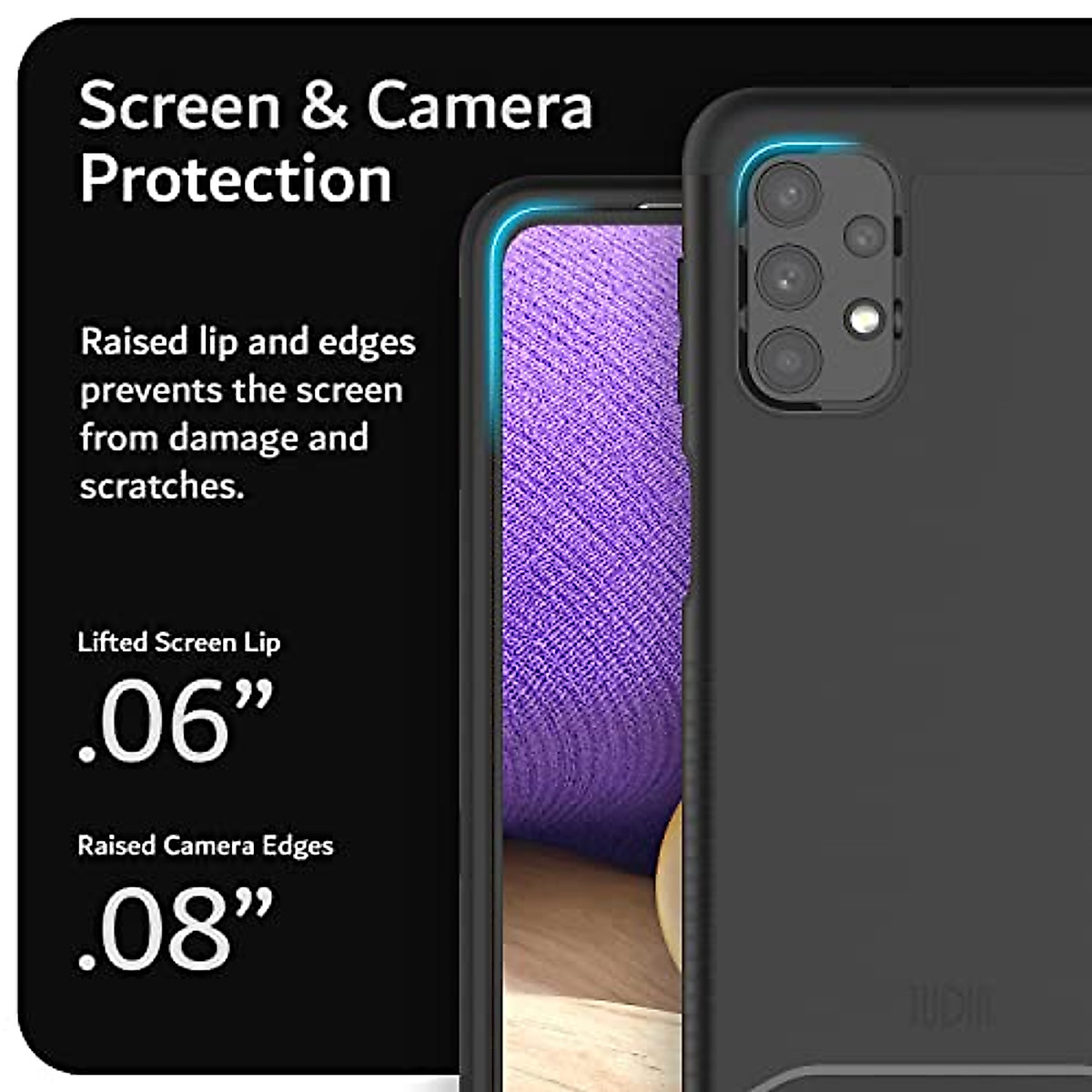 TUDIA DualShield Designed for Samsung Galaxy A32 5G Case, [Merge] Shockproof Military Grade Slim Dual Layer Hard PC Soft TPU Protective Case Cover - Matte Black