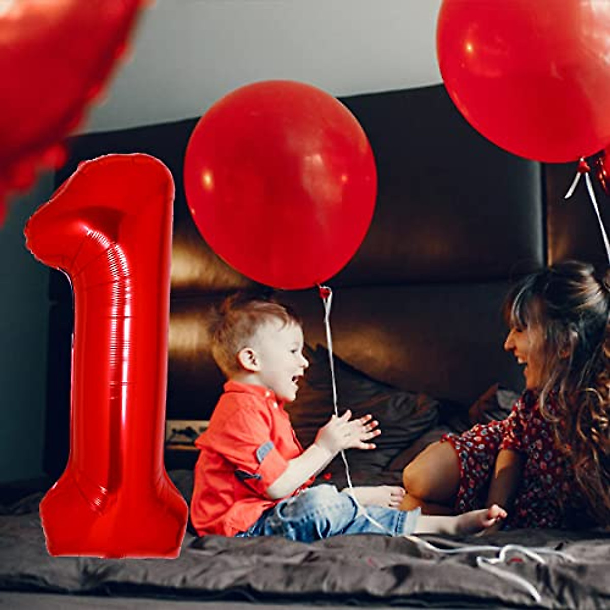 40 Inch Giant Red Number 12 Balloon, Helium Mylar Foil Number Balloons for Birthday Party, 12th Birthday Decorations for kids and adults, 12 Year Anniversary Party Decorations Supplies