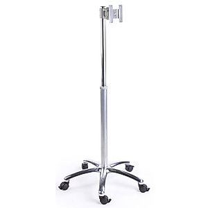 Height-Adjustable Monitor Stand for 12 to 22 inch TVs, Rotates, Swivels and Turns - Silver