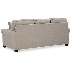 Signature Design by Ashley Gaelon Transitional 2-in-1 Sofa Sleeper with Folding Gel Memory Foam Mattress, Nailheads and 2 Accent Pillows, Queen, Beige