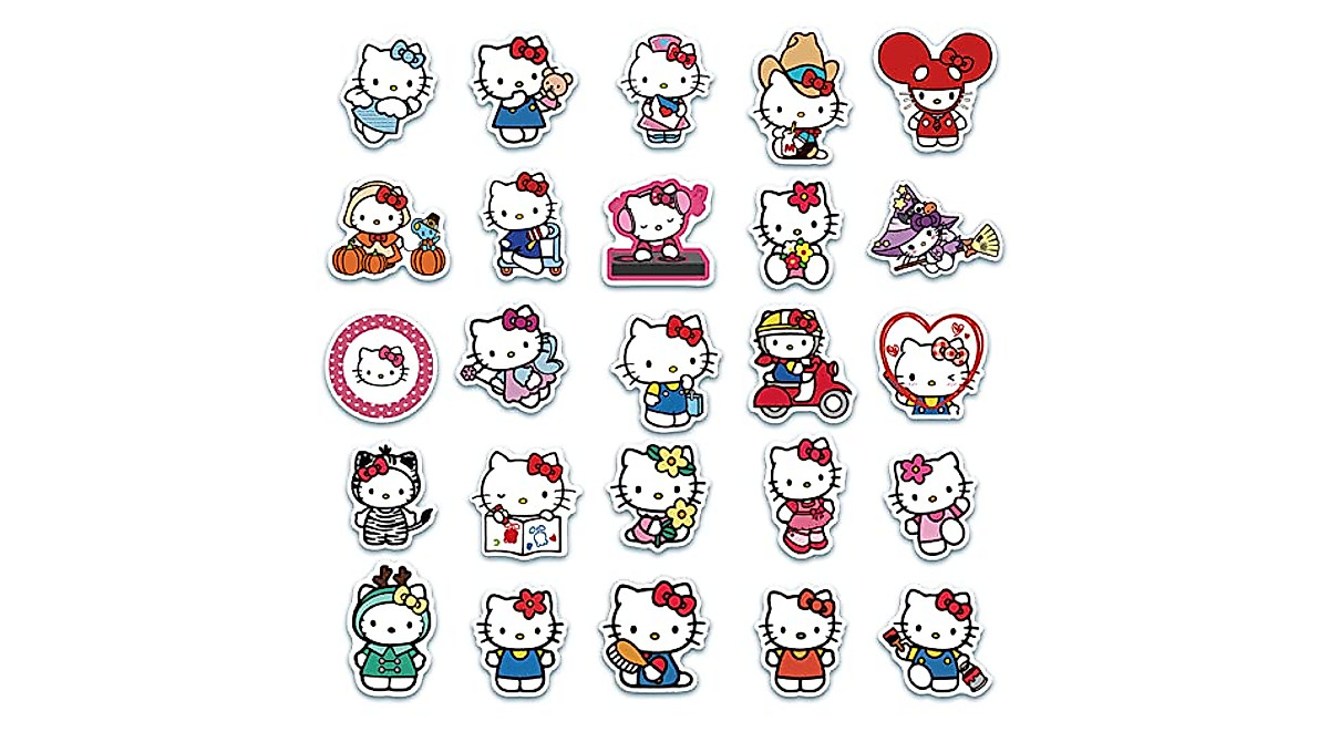 Cute 50PCS Hello Kitty PVC Stickers for All Ages