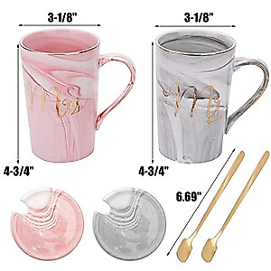 Yesland 13.5 Oz Mr and Mrs Coffee Mugs, Wedding Gifts for Couple/Bride and Groom, Ceramic Marble Cups for Bridal Shower Engagement Wedding, Married Couples Anniversary