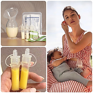haakaa Manual Breast Pump 5oz/150ml & Colostrum Collector Kit for Breastfeeding (0.1oz/4ml, 6 pk)