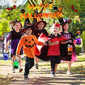 Halloween Crafts for Kids, 8 PCS Halloween Mason Jar with Accessories for DIY Craft, Halloween Art Party Favor Supplies, Halloween Decoration Trick or Treating, Classroom Halloween Art Activities