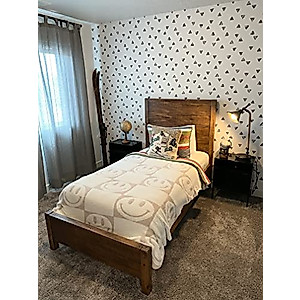 Checkered Blanket, Smiley Face Throw, Soft Cozy Microfiber Plush Blanket, Checkerboard Pattern, Reversible, Stretchy Throw Blanket 51" X 63" (White and Beige)
