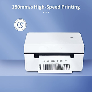 ZSEDP Desktop Thermal Label Printer for 4x6 Shipping Package Label Maker 180mm/s USB BT Thermal Sticker Printer Max.110mm Paper (Color : USB with BT)