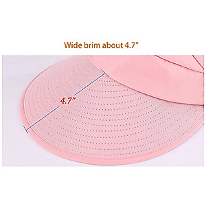 HINDAWI Sun Hats for Women Wide Brim Sun Hat UV Protection Visor Floppy Summer Packable Caps Light Pink