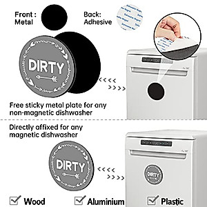 Dirty Clean Dishwasher Magnet,Dishwasher Magnet Clean Dirty Sign Magnet for Dishwasher Dish Bin That Says Clean or Dirty Dish Washer Refrigerator for Kitchen Organization and Storage Necessities
