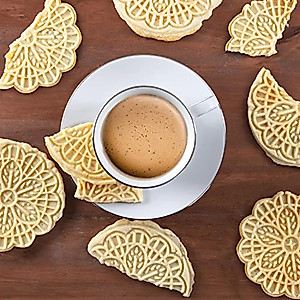 Mini Electric Pizzelle Maker - Makes One Personal Tiny Sized 4" Traditional Italian Cookie in Minutes- Nonstick, Easy to Use Press - Recipes Included- Must Have Dessert Treat for Summer Baking or Gift