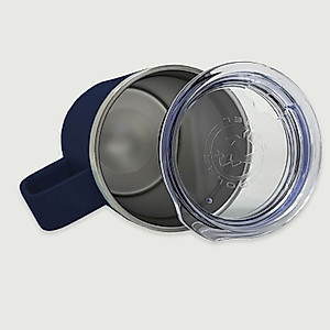 LaserGram 15oz Vacuum Insulated Coffee Mug, Cricket Player, Personalized Engraving Included (Navy Blue)