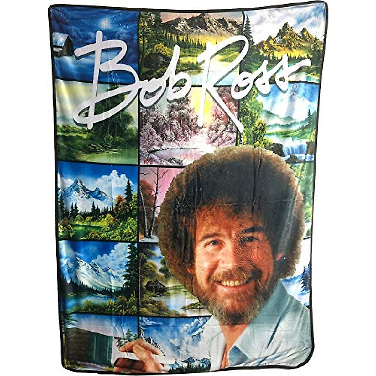 Bob Ross Painting 45" x 60" Fleece Throw Blanket