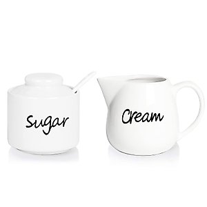 ONTUBE Porcelain Sugar and Creamer Set of 3,White
