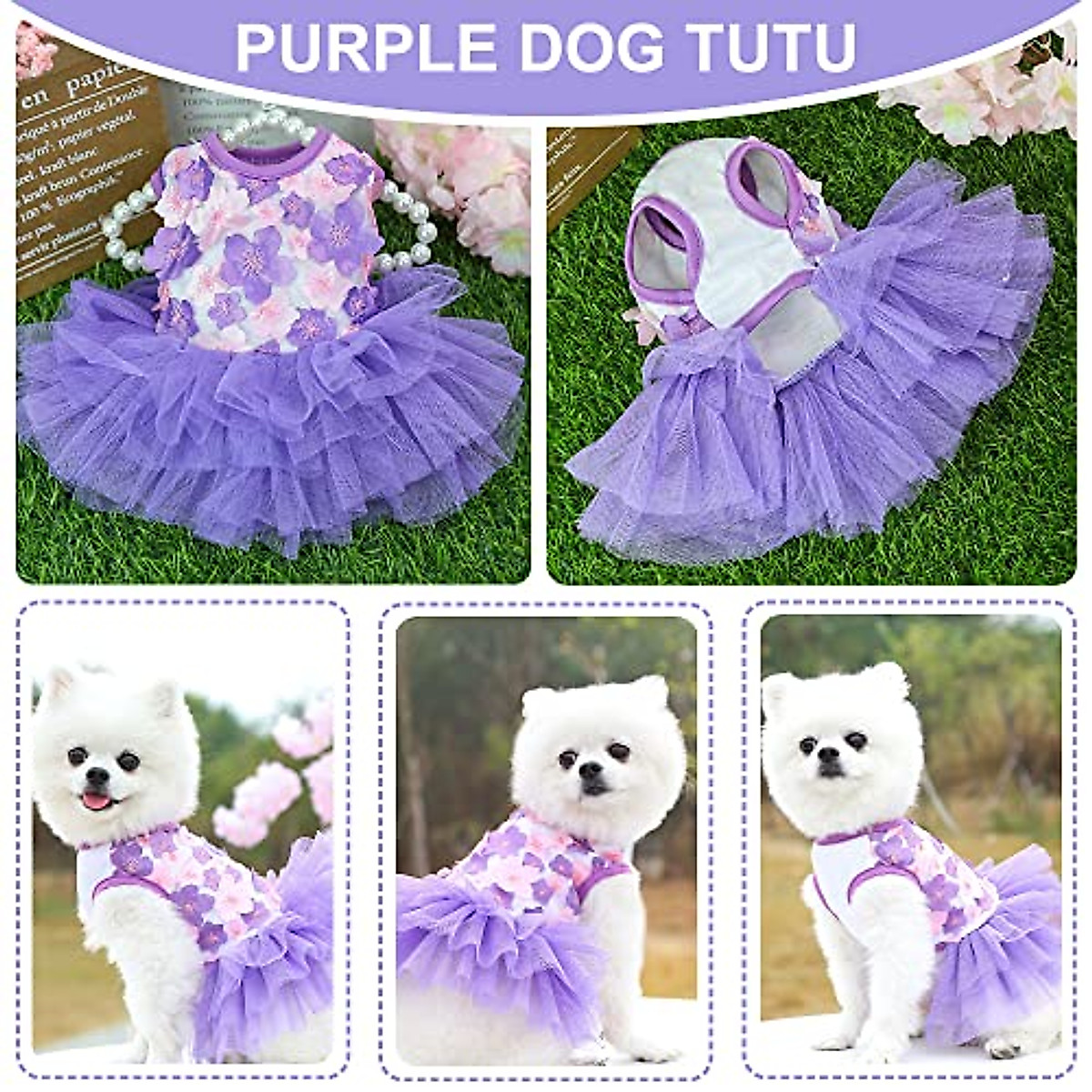 Sebaoyu Dog Dresses for Small Dogs Girl 3 Pack Summer Puppy Clothes Outfit Apparel Female Cute Cat Skirt Pup Tutu Pink Yorkie Clothing Breathable Pet Dress for French Bulldog Chihuahua (AA, X-Small)