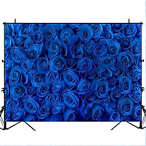 Avezano Blue Rose Flower Backdrop Royal Blue Rose Floral Birthday Bridal Shower Miss to Mrs Wedding Party Background Decorations Portraits Photo Studio Props (7x5)