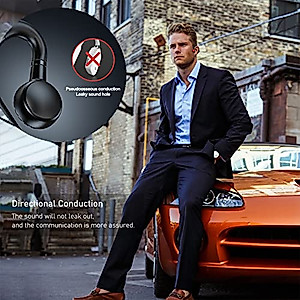 Mosonnytee Bone Conduction Headphones Open Ear Workout Headphones with Microphone IPX5 Waterproof Bluetooth Headset for Cell Phones Hand-Free