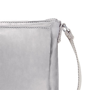 Kipling Mikaela Metallic Crossbody Bag Smooth Silver Metallic