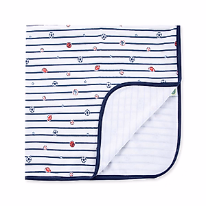 Little Me Clothes for Baby Boys' Sports Star Swaddling Receiving Blanket, 30 x 27 Inches