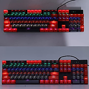 Pomya Mechanical Gaming Keyboard, 104 Key RGB Backlit Programmable Keyboard for PC Laptop, for Win 10, Win 8, Win 7, OS X, Win XP, for Vista, Ergonomic Design(Gray)