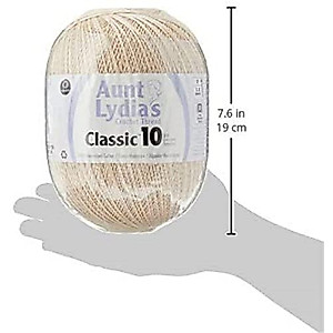 Aunt Lydia Crochet Cotton Jumbo White 1 Pack of Crochet - Cotton - Size 10-2730 Yards - Knitting/Crochet
