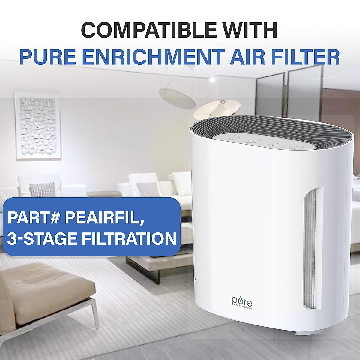 LBLVBNEWD 3-in-1 Purezone Replacement Filter Compatible with Pure Enrichment PureZone Air Purifier PEAIRPLG, H13 Grade True HEPA Filters 2-Pack