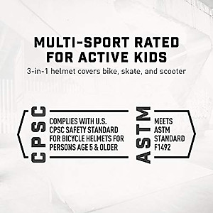 Mongoose BMX Bike Helmet, Multi Sport Kids Helmet, Grey