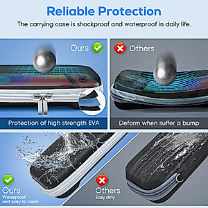 YUANHOT Accessories Bundle Compatible with Switch OLED Including Carrying Case Bag, Protective Case Cover, Tempered Glass Screen Protector, Holder Stand, 12 Game Slots and 8 Thumb Grip Caps – Black