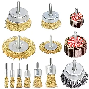 YaeCCC 13 Pcs Wire Brush Wheel Cup Brush Set Wire Brush for Drill 1/4 Inch Shank for Drill Rust Removal Steel Wire Wheel for Drill Attachment