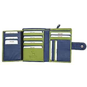 Felda RFID Genuine Leather Ladies Large Purse Wallet 23 Card Slot With Coin Section