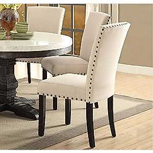 Acme 7PC Round White Marble Top Weathered Black Finish Wood Dining Table Set