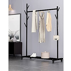 n/a Metal Hanger Marble Hanger Floor Bedroom Living Room Hanging Clothes Modern and Simple (Color : Black, Size : 169 * 80 * 46cm)