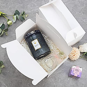 SOSFKIM Treat Boxes Large 24 Pack - Party Favor Boxes 8.5x 5x 5.5inch with Twine & Tag - White Gable Goodie Boxes for Kids Birthday, Wedding Shower, Christmas