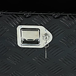 LucaSng 39"X13"X10" Black Aluminum Heavy Duty Pick Up Truck Truck Bed Tool Box Trailer Storage Tool Box w/Lock & Keys