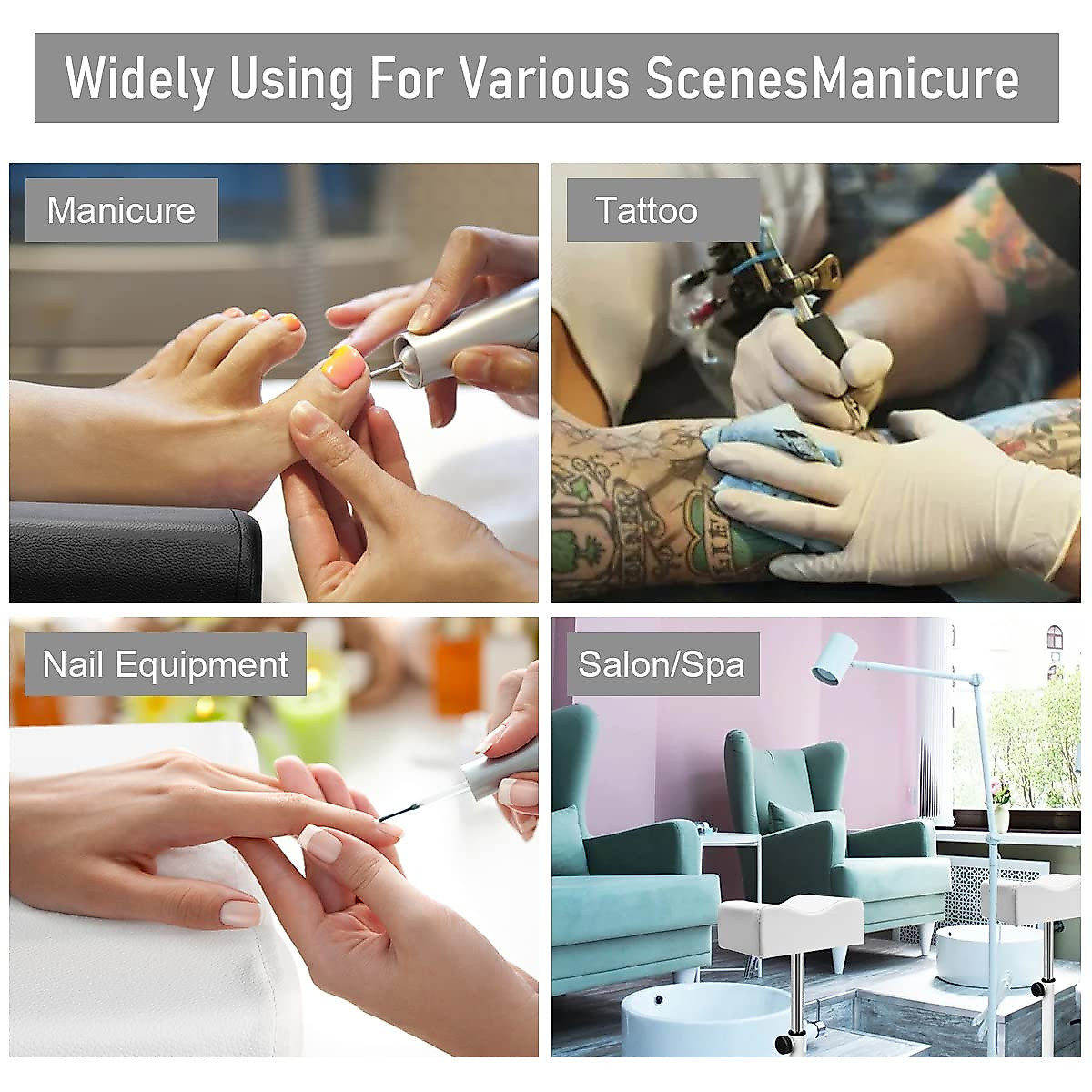 FLOLXNB Pedicure Foot Rest, Foot Massage Pedicure Stool, Tattoo Stand Adjustable Height Footstool Nail Equipment for Home Beauty Salon Spa (White)