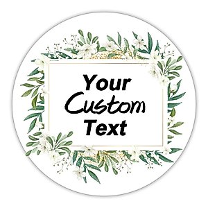 2" Round Stickers Floral Rose Flower Thank You Design for Letters Package Decoration Wedding Address Sticker