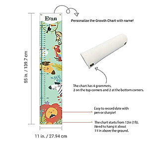 Personalized Canvas Growth Chart for Kids, Height Chart for Kids, Growth Chart Banner with Name