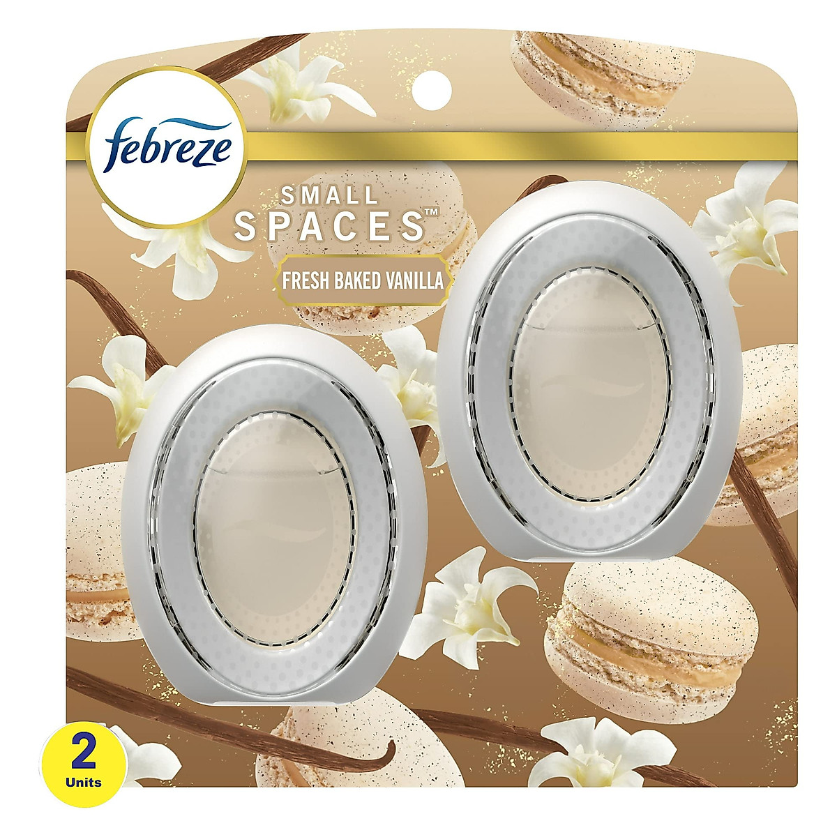 Febreze Small Spaces Holiday Air Freshener Fresh Baked Vanilla Scent, 25 fl. oz each, Pack of 2