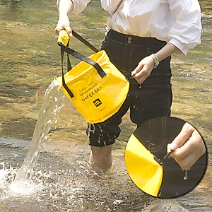 YUMQUA Collapsible Bucket with Lid, Portable Folding Water Bucket Wash Basin for Camping Boating Traveling Fishing Gardening Car Washing