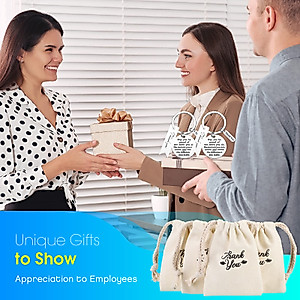 Sasylvia 108 Pcs Thank You Gifts for Employee 36 Set Employee Appreciation Keychain Christmas Appreciation Keychain Gifts(White)