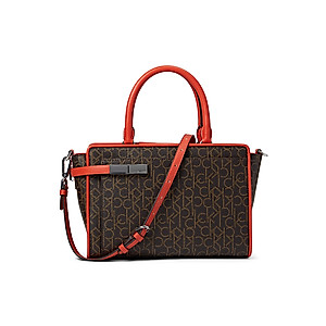 Calvin Klein Jade Satchel Brown/Khaki/Spicy Orange One Size