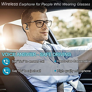 Agkey Wireless Earpiece Voice Command Wireless Headset Noise Cancelling Wireless Headset in-Ear Headphone Business Earphones Compatible with Android iOS Smart Phones Laptop for Office Driver Trucker