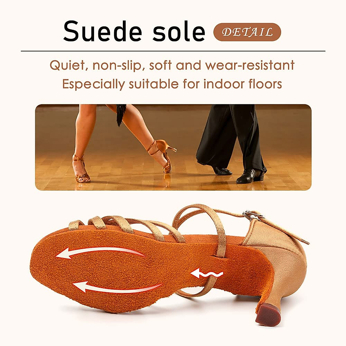 SWDZM Women's Satin Latin Dance Shoes Ballroom Salsa Waltz Performance Practice Dancing Shoes,LP1213-DB-Beige 7 US