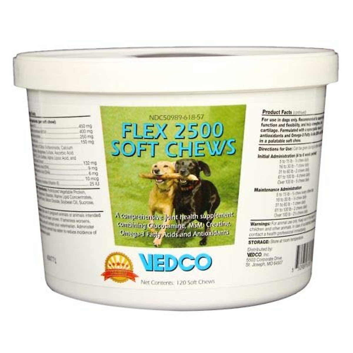 Vedco Canine Flex 2500 Joint Support for Dogs (120 Soft Chews)