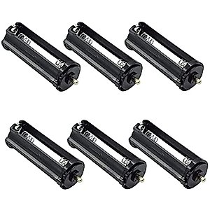 bnafes Cylindrical Battery Holder Battery Storage Case for 3 x 1.5V AAA Batteries Flashlight Torch Black - (6 Pcs)