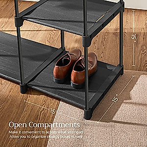 SONGMICS Portable Closet, Freestanding Closet Organizer, Clothes Rack with Shelves, Hanging Rods, Storage Organizer, for Cloakroom, Bedroom, 44.1 x 16.9 x 65 Inches, Black URYG24BK